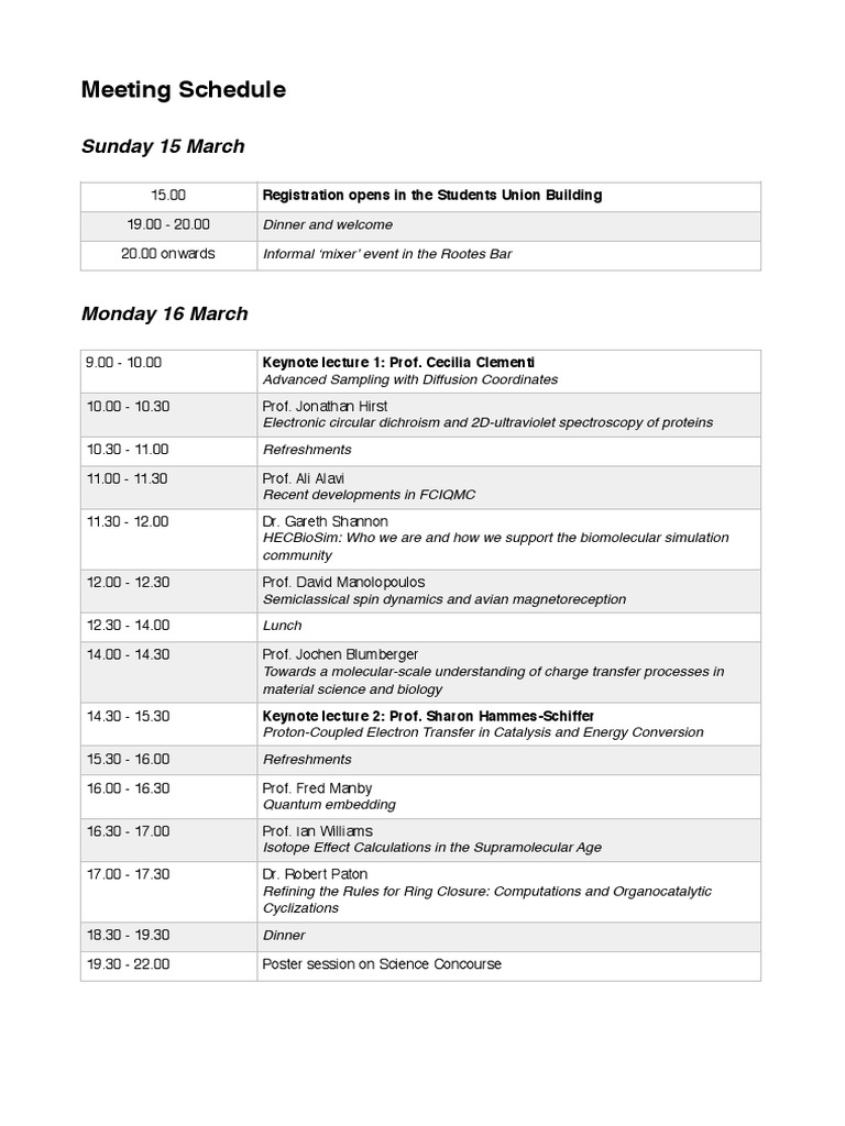 CMS Schedule | PDF | Force Field (Chemistry) | Molecules