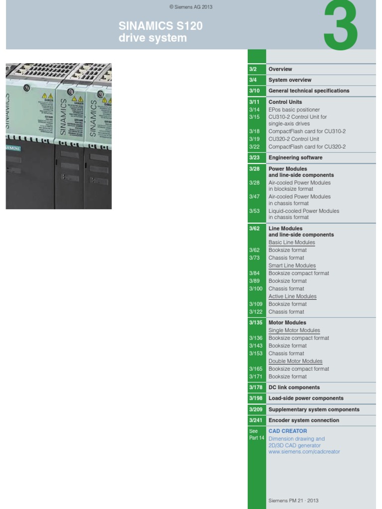 Sinamics S120 Drive System | Download Free PDF | Direct Current | Sensor