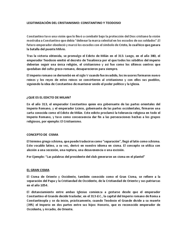 Que Es El Edicto de Milan | PDF | Constantino el grande | imperio Romano