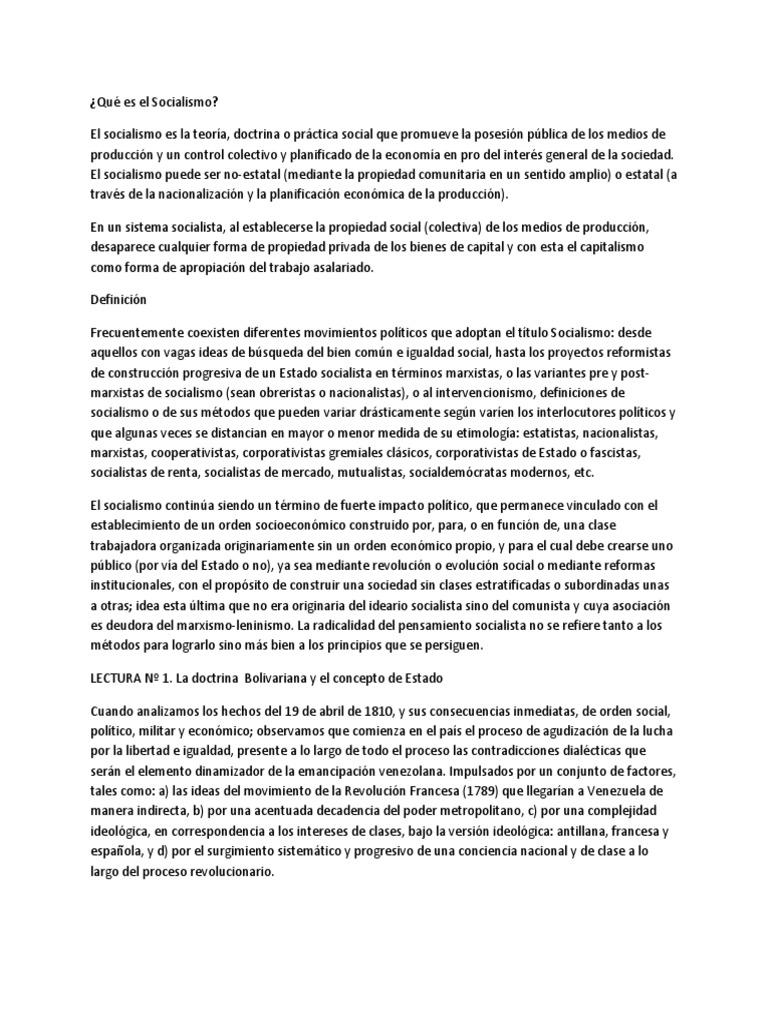 Ensayo Dos Cuartillas | PDF | Socialismo | Formas de gobierno