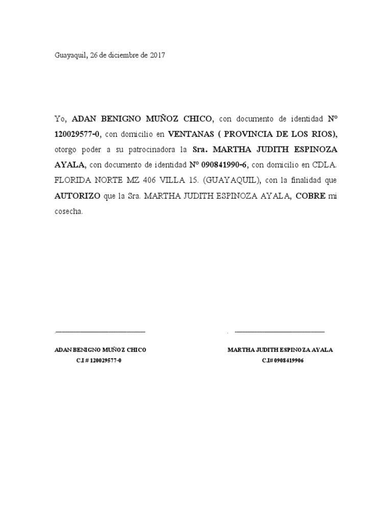 Poder Notarial Ejemplo | PDF