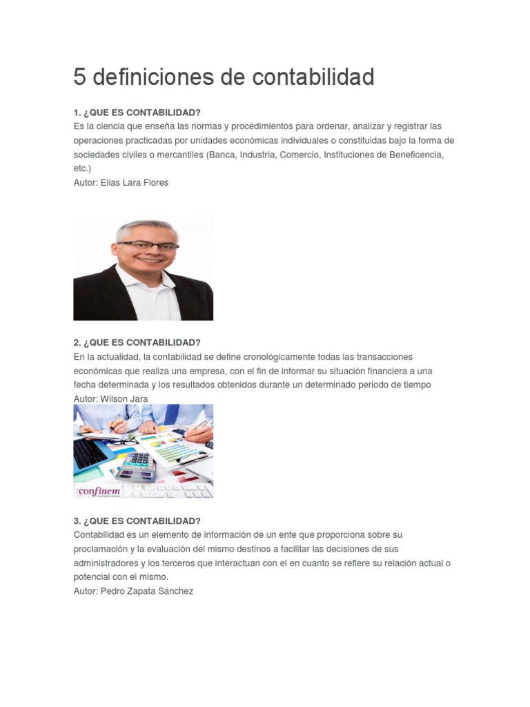 5 Definiciones de Contabilidad | PDF