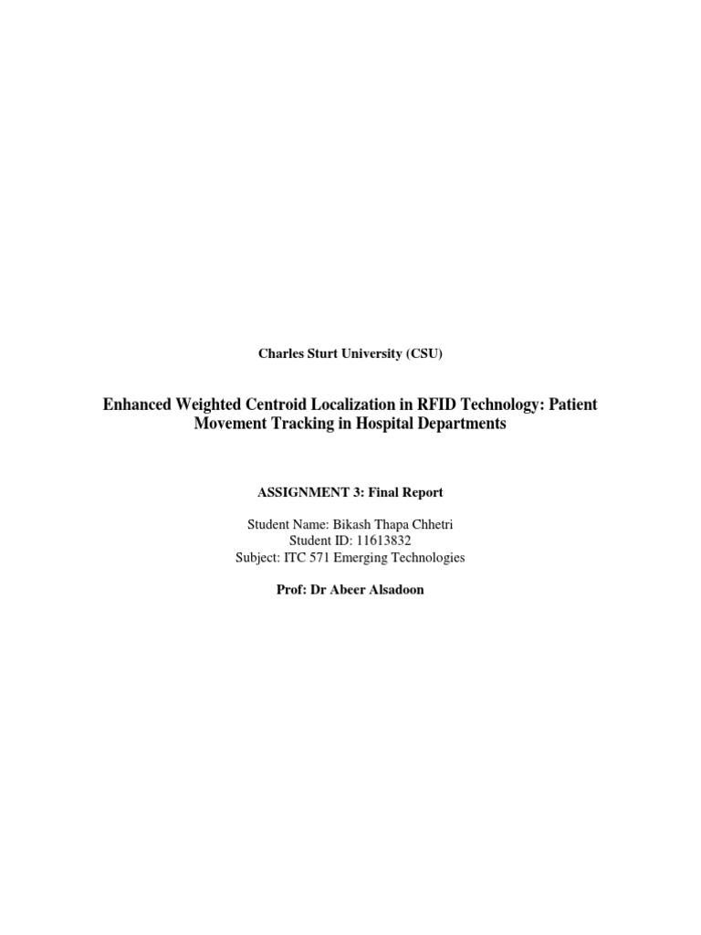 Enhanced Weighted Centroid Localization In Rfid Technology Patient