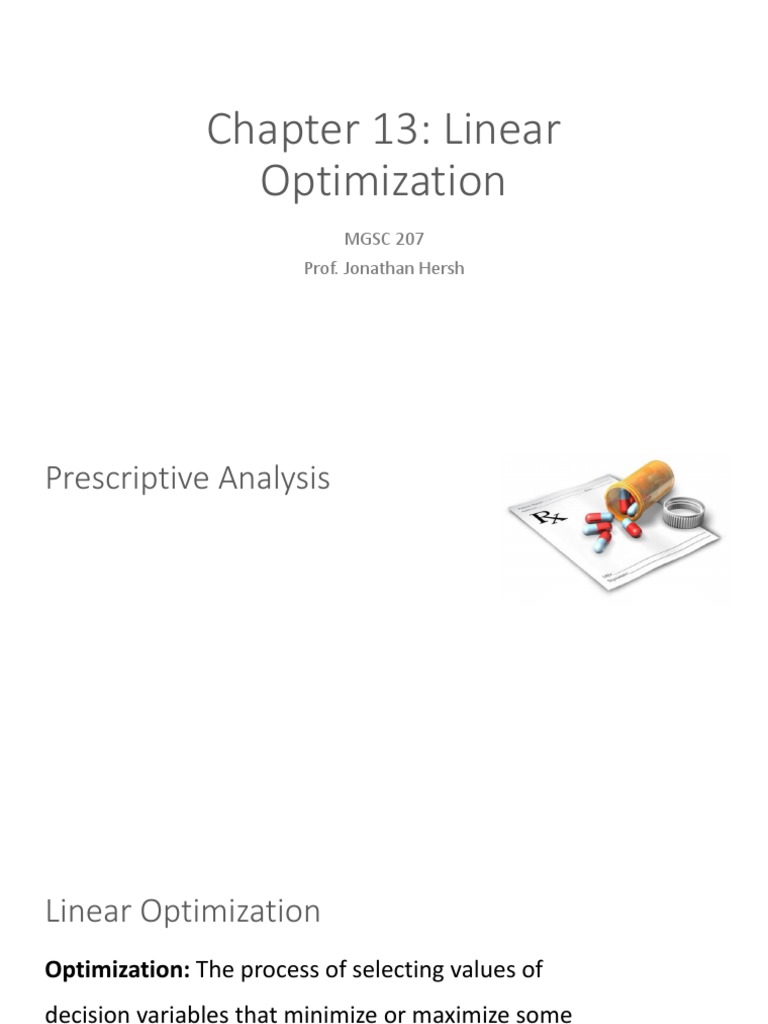 Chp13 LinearOptimization2 | PDF | Mathematical Optimization | Loss Function