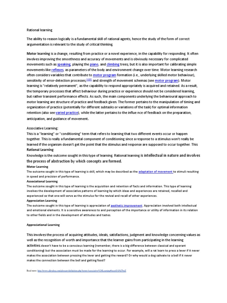 Rational Learning | PDF | Behavioural Sciences | Applied Psychology