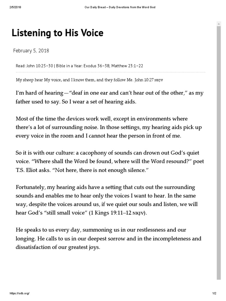 Our Daily Bread - Daily Devotions From The Word God | PDF | Prophet ...