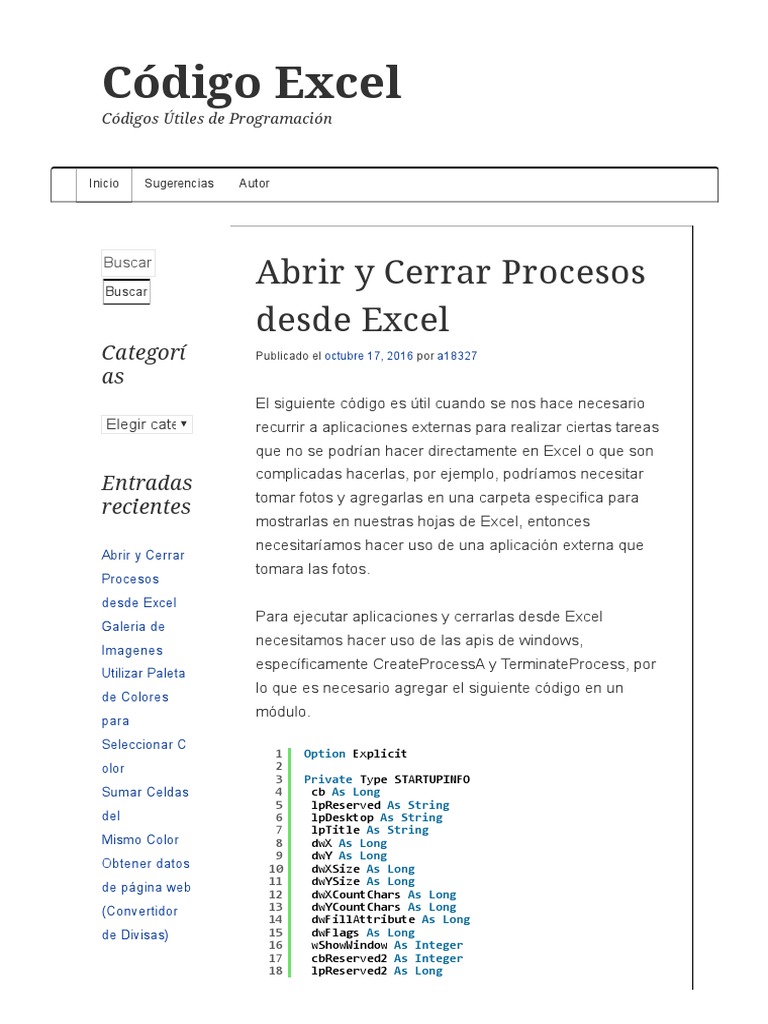 Código Excel - Códigos Útiles de Programación | PDF | Microsoft Excel ...