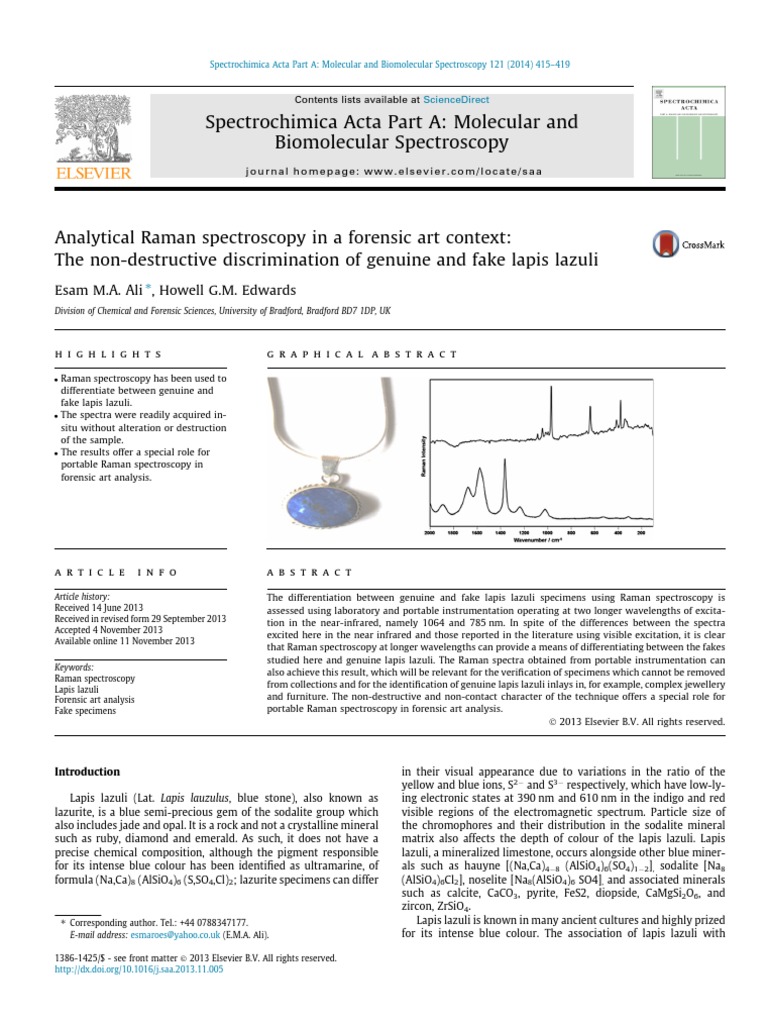 Art. 2 - Analytical Raman Spectroscopy in A Forensic Art Context | PDF ...