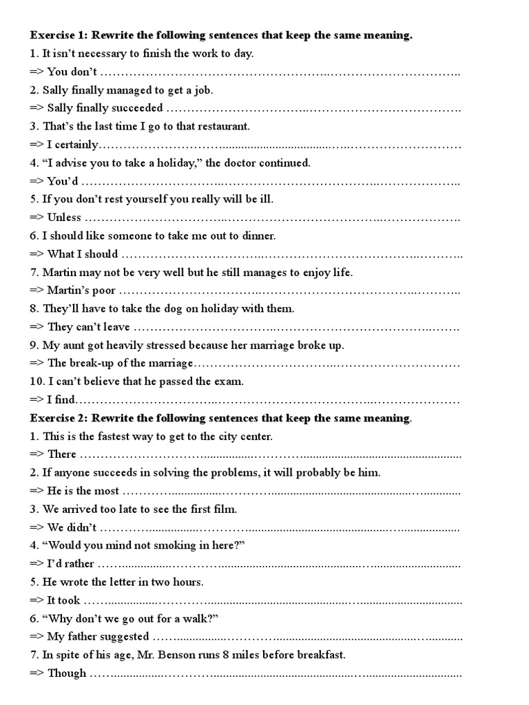 Concise Rewrites Preserving Meaning: A Collection of Sentence Rewriting ...