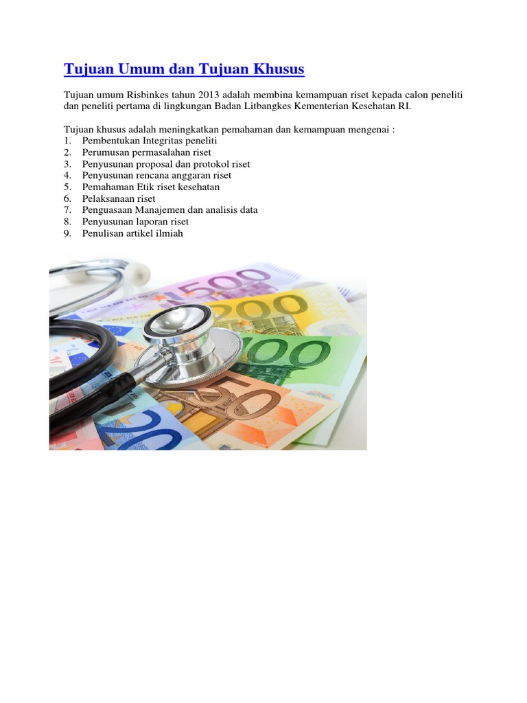 Tujuan Umum Dan Tujuan Khusus Penelitian