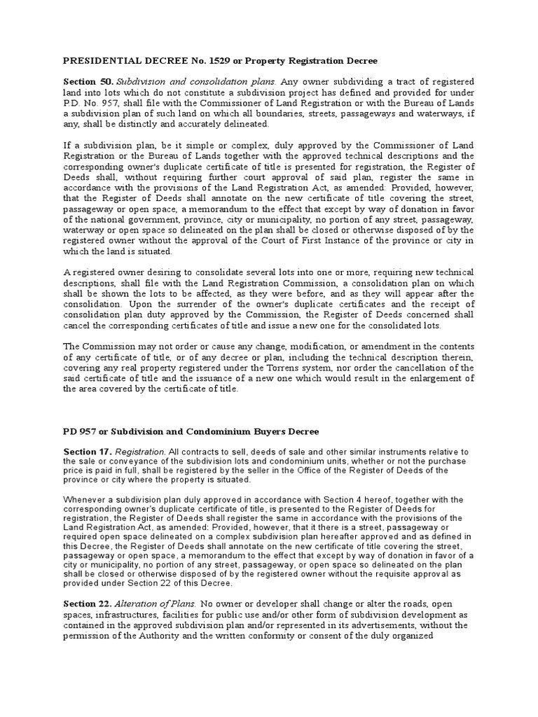 Section 17. Registration. All Contracts To Sell, Deeds of Sale and ...