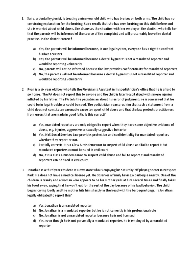 Child Abuse Quiz | PDF | Child Abuse | Child Protective Services