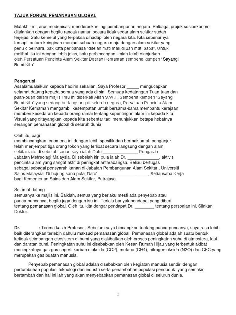 Teks Forum Diskusi Alam | PDF | Sains & Matematika