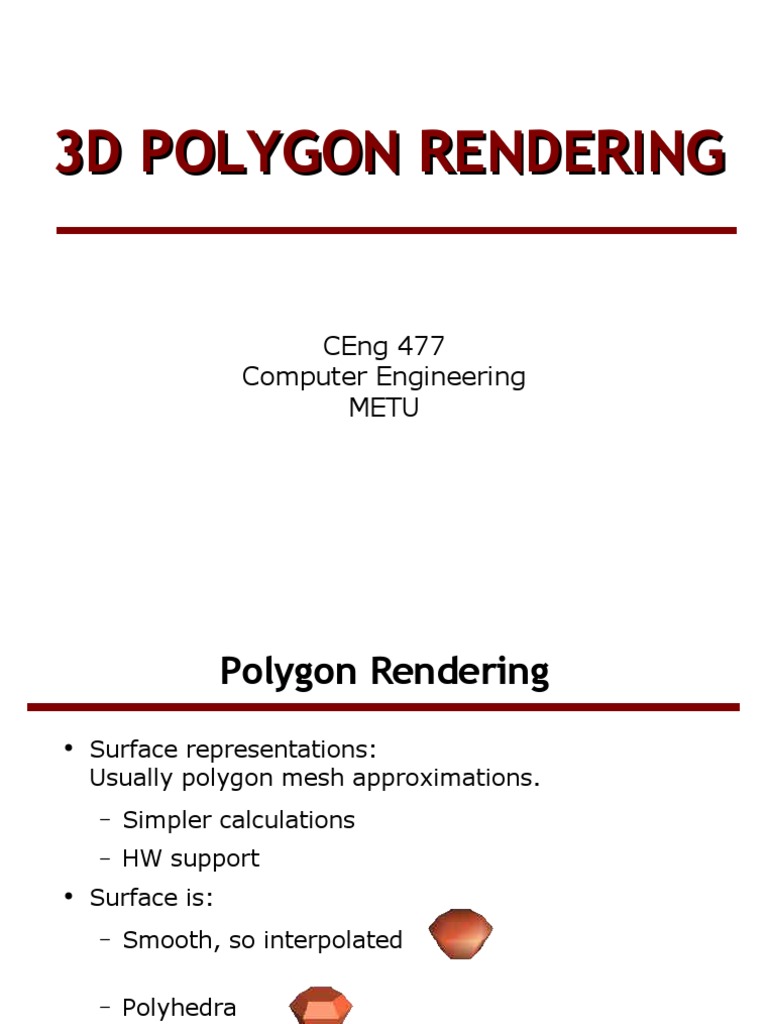3 Dpolygonrendering | PDF | Rendering (Computer Graphics) | Multidimensional Signal Processing