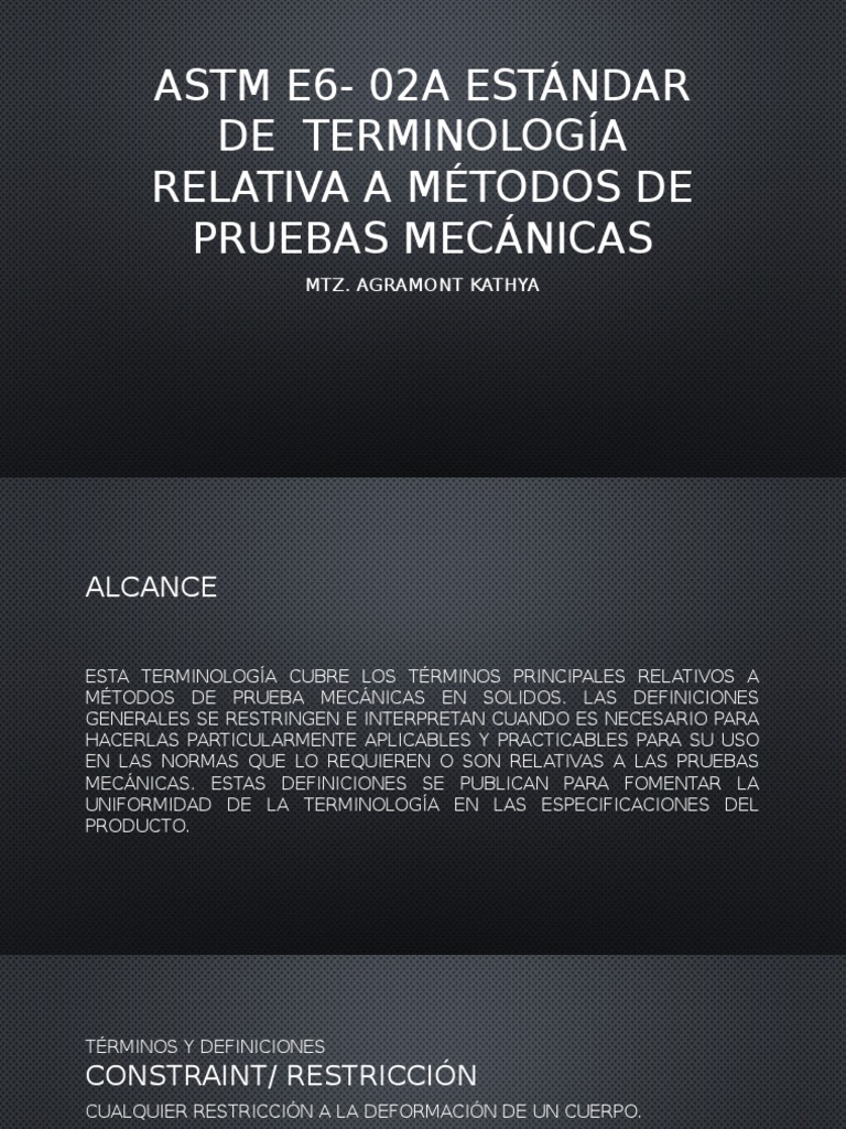 ASTM E6 - 02a | PDF | Fractura | Elasticidad (Física)