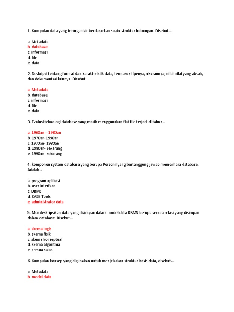 Kumpulan Soal2 Basis Data | PDF