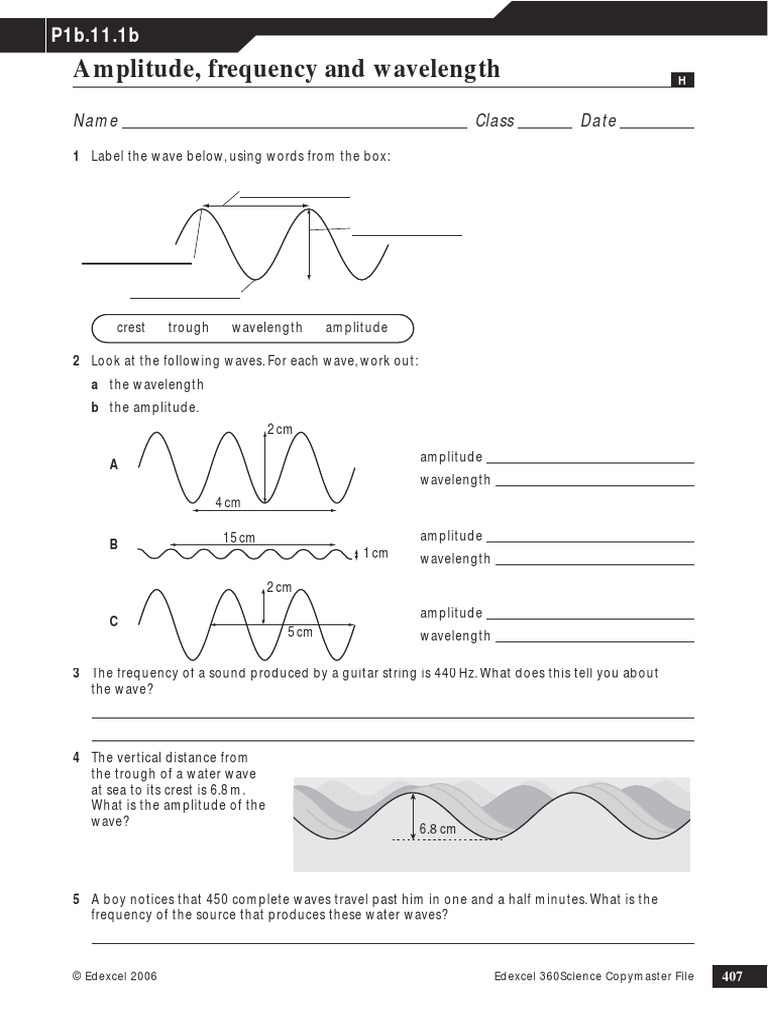 Amplitude Frequency and Wavelength | PDF