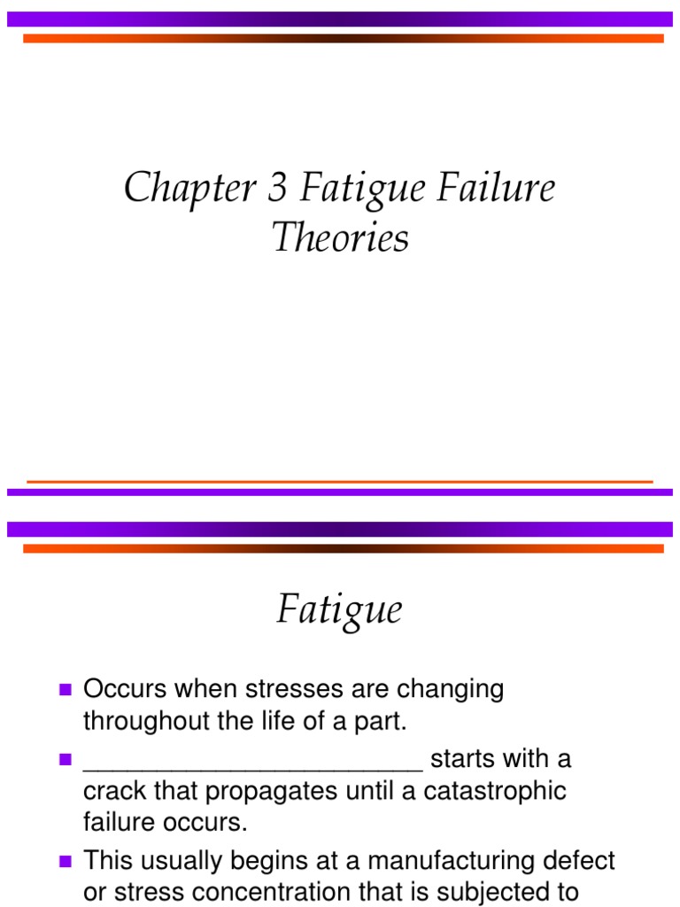 Chapter 3 Fatigue Failure Theories | PDF | Fatigue (Material) | Strength Of Materials