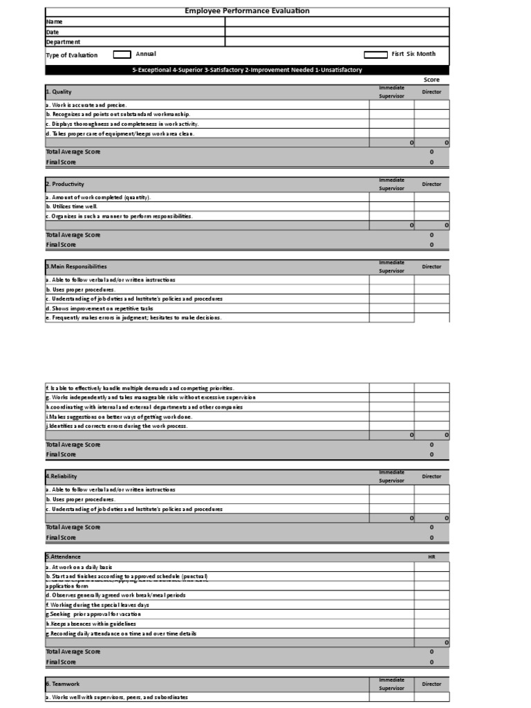 Employee Performance Evaluation | PDF | Performance Appraisal | Employment