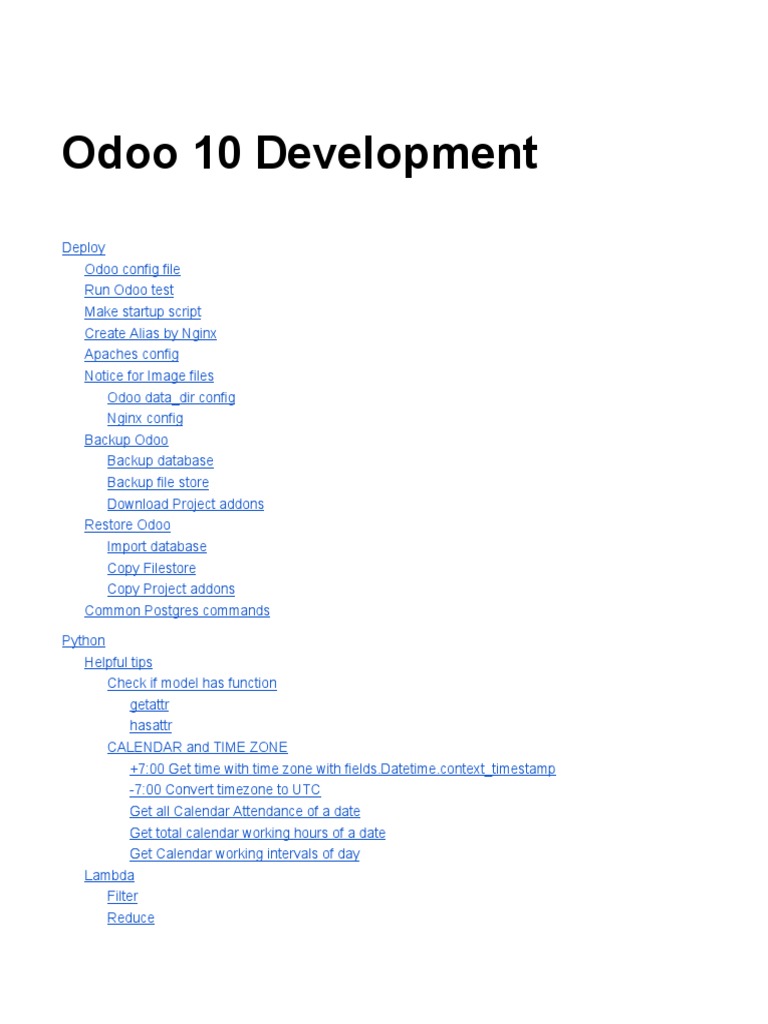 Odoo 10 Development | PDF | Postgre Sql | String (Computer Science)