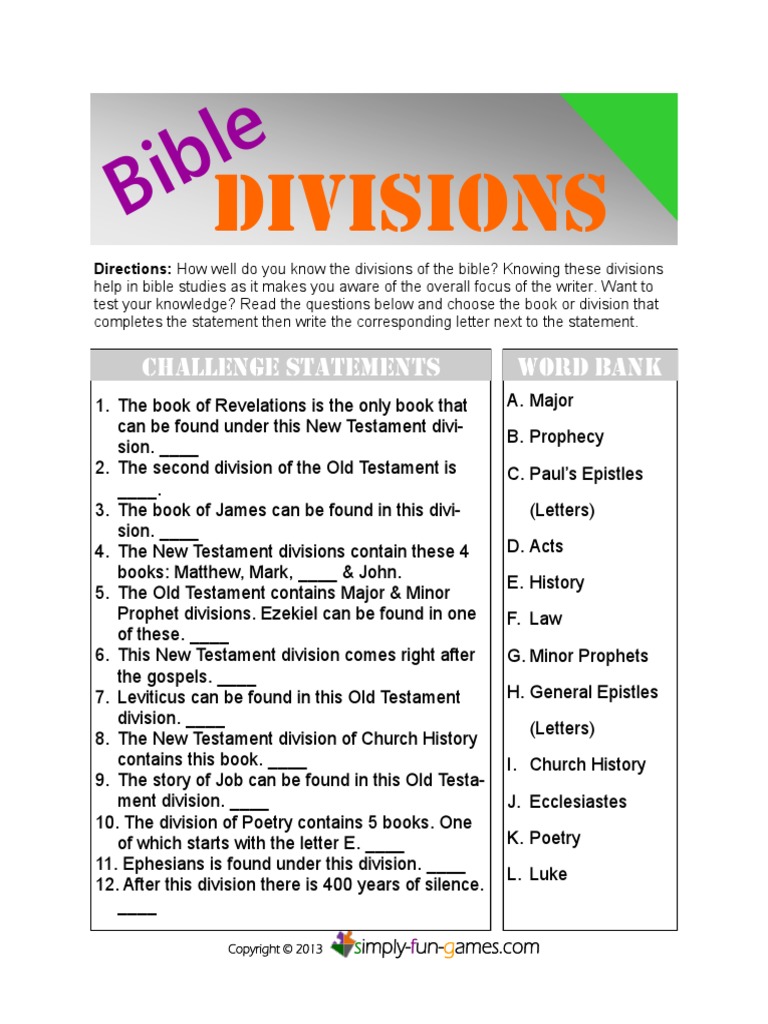bible-divisions.pdf | New Testament | Epistle Of James