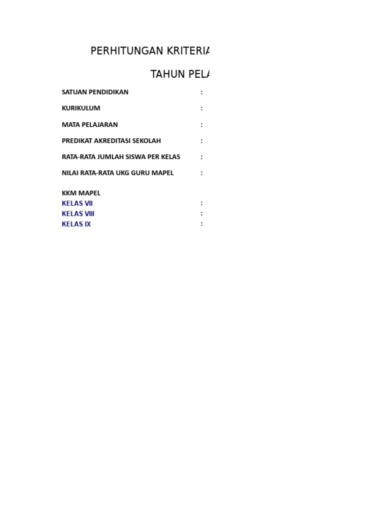 Form KKM B Inggris | PDF