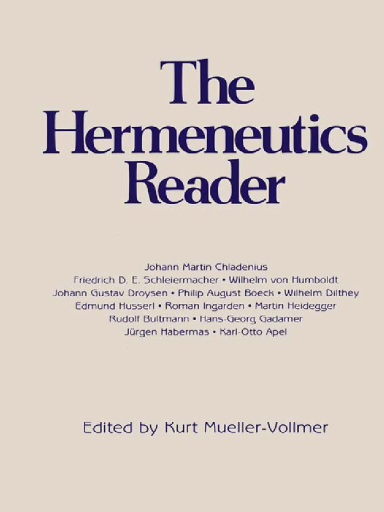Hermeneutics Reader PDF | PDF | Hermeneutics | Rhetoric