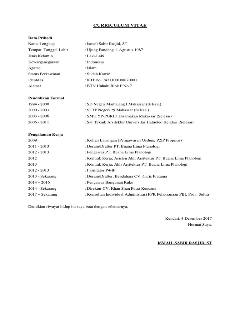 CV Ismail 2017 | PDF