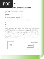 Template Surat Pernyataan Orisinalitas Karya | PDF