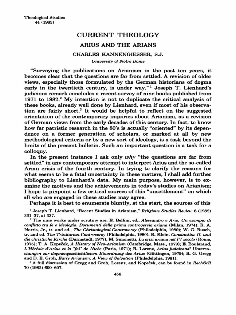Arius and The Arians | PDF | Athanasius Of Alexandria | Arianism