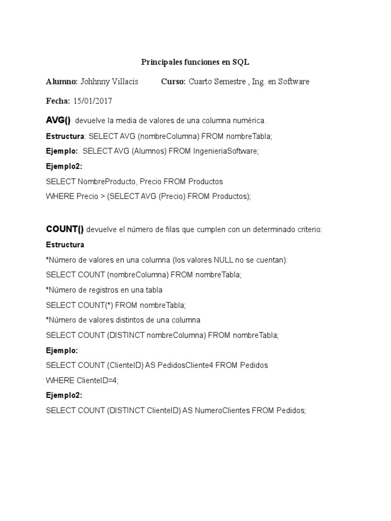 Consultas Básicas SQL | PDF | SQL | Gestión de datos