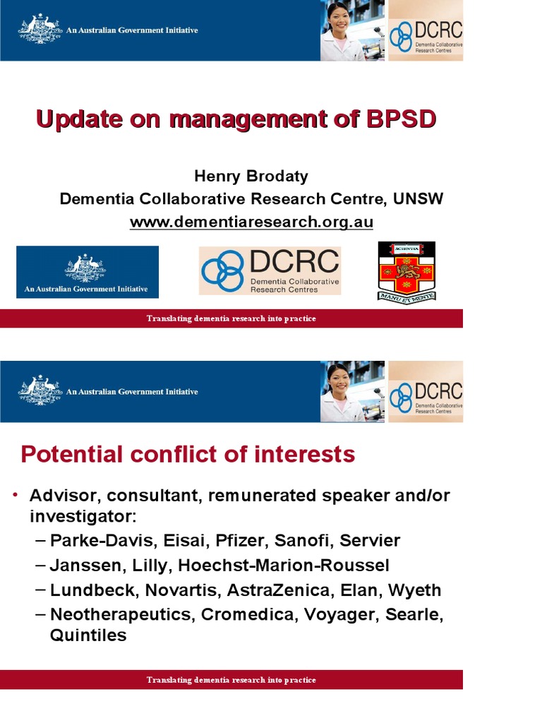 Update On Management of BPSD | PDF | Antipsychotic | Antidepressant