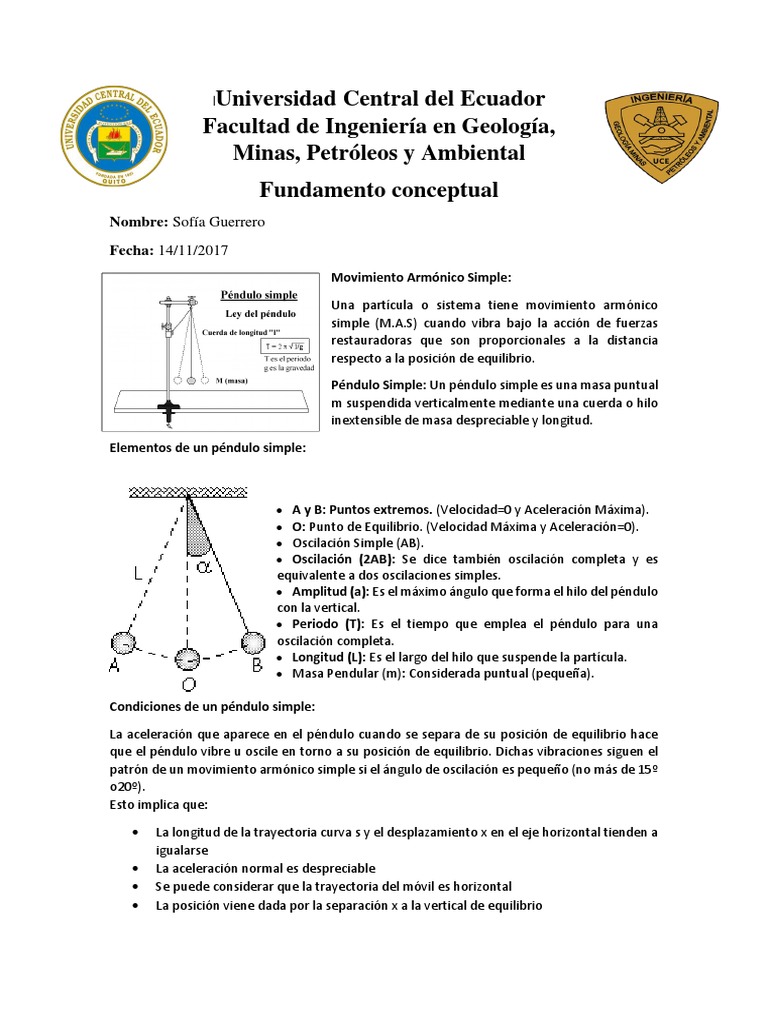 Pendulo Simple | PDF | Péndulo | Movimiento (física)