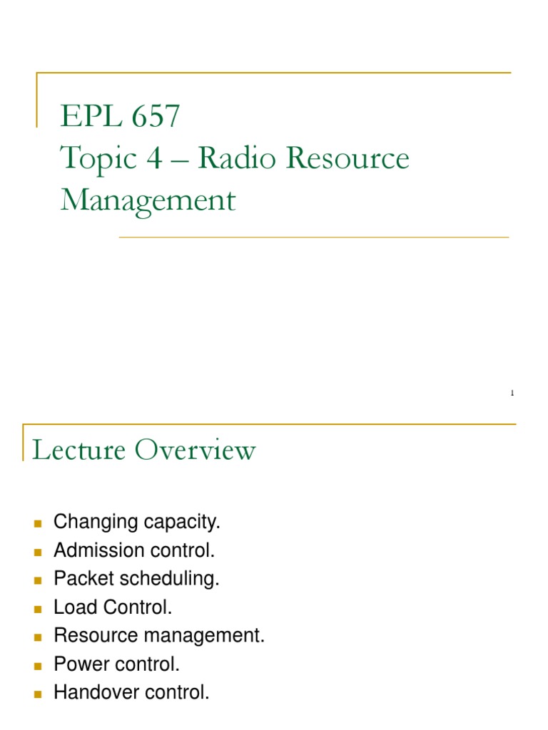 Radio Resource Management | PDF | Scheduling (Computing) | Quality Of ...