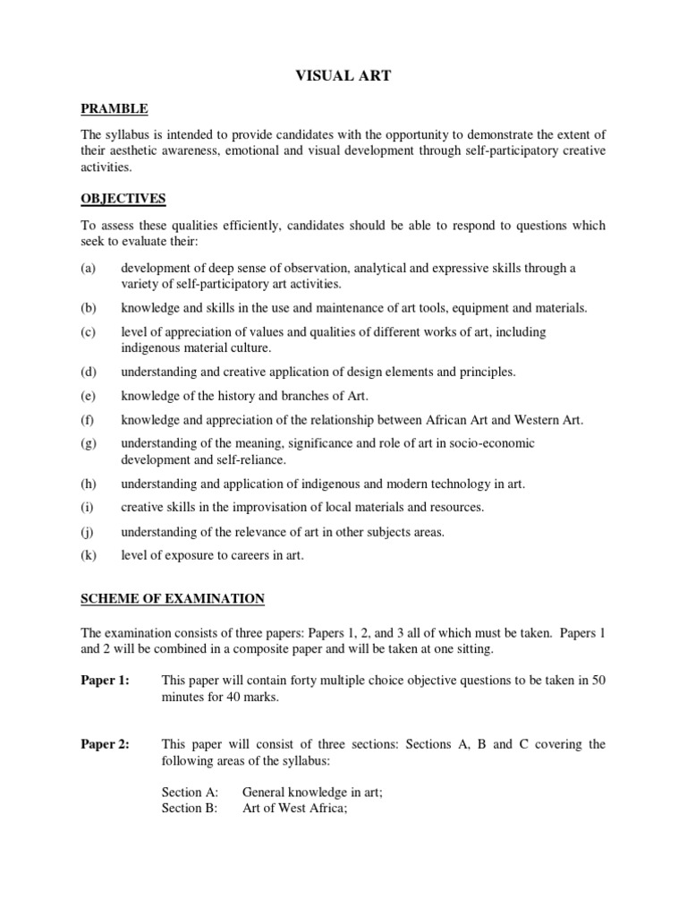 Visual Art | PDF | Drawing | Test (Assessment)