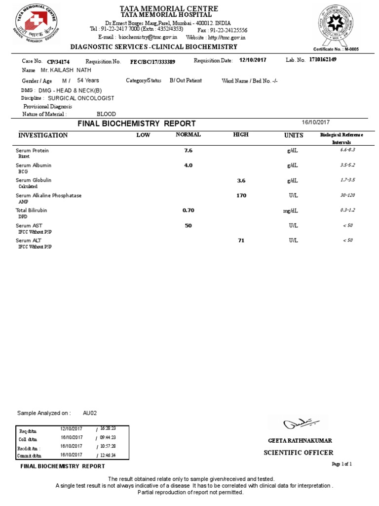 5 Final Biochemistry Report Fecbc17333389 | PDF | Clinical Medicine ...