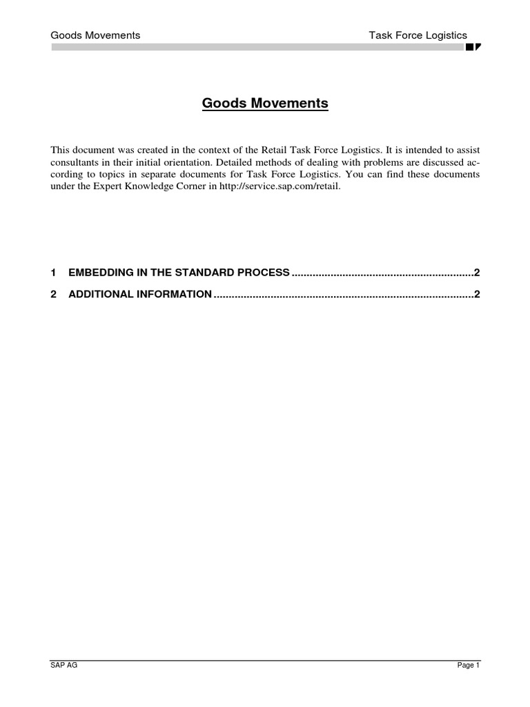 Goods Movements | Download Free PDF | Delivery (Commerce) | Logistics