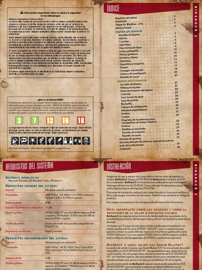 Bioshock Manual | PDF | Point and Click | Epilepsia
