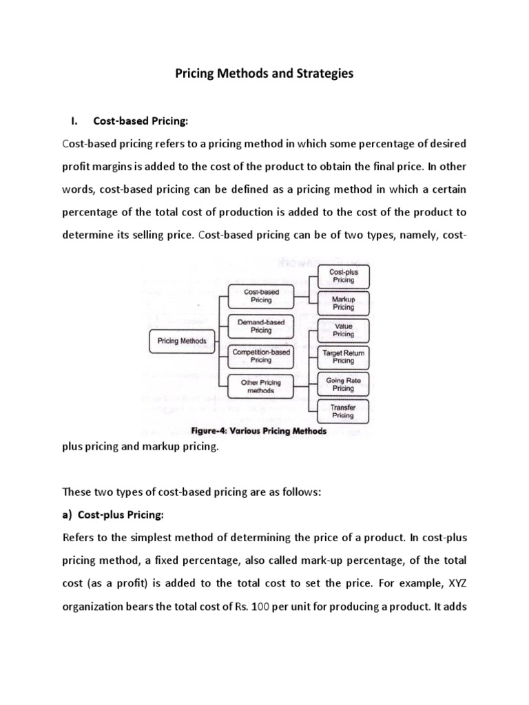 Pricing Methods | PDF | Strategic Management | Prices