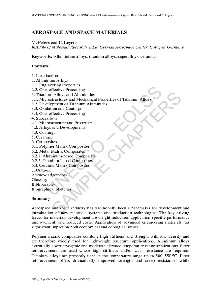 Aerospace and Space Materials | PDF | Titanium | Alloy