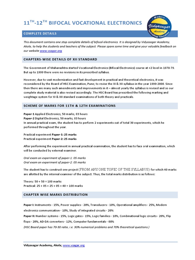 Electronics Syllabus Plus Other Information | PDF | Logic Gate ...