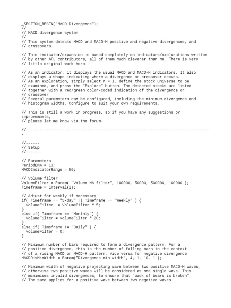 MACD and Histogram Divergence Detection | PDF | Analysis | Teaching ...