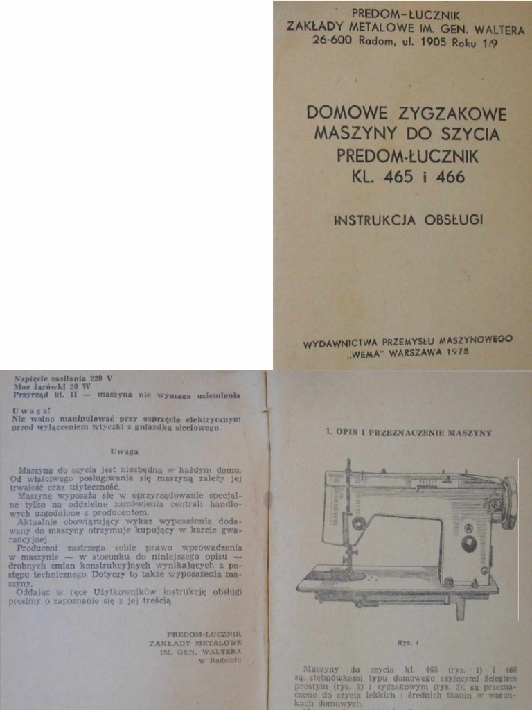 Lucznik 465 466 Maszyna Do Szycia Instrukcja Obslugi | PDF Lucznik 465 466 Maszyna Do Szycia Instrukcja Obslugi | PDF