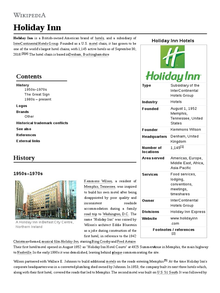 Holiday Inn | PDF | Hospitality Industry | Buildings And Structures