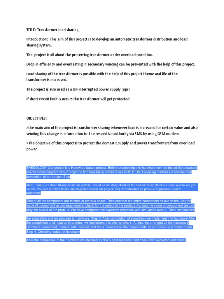 Automatic Transformer Distribution and Load Sharing by Using GSM ...