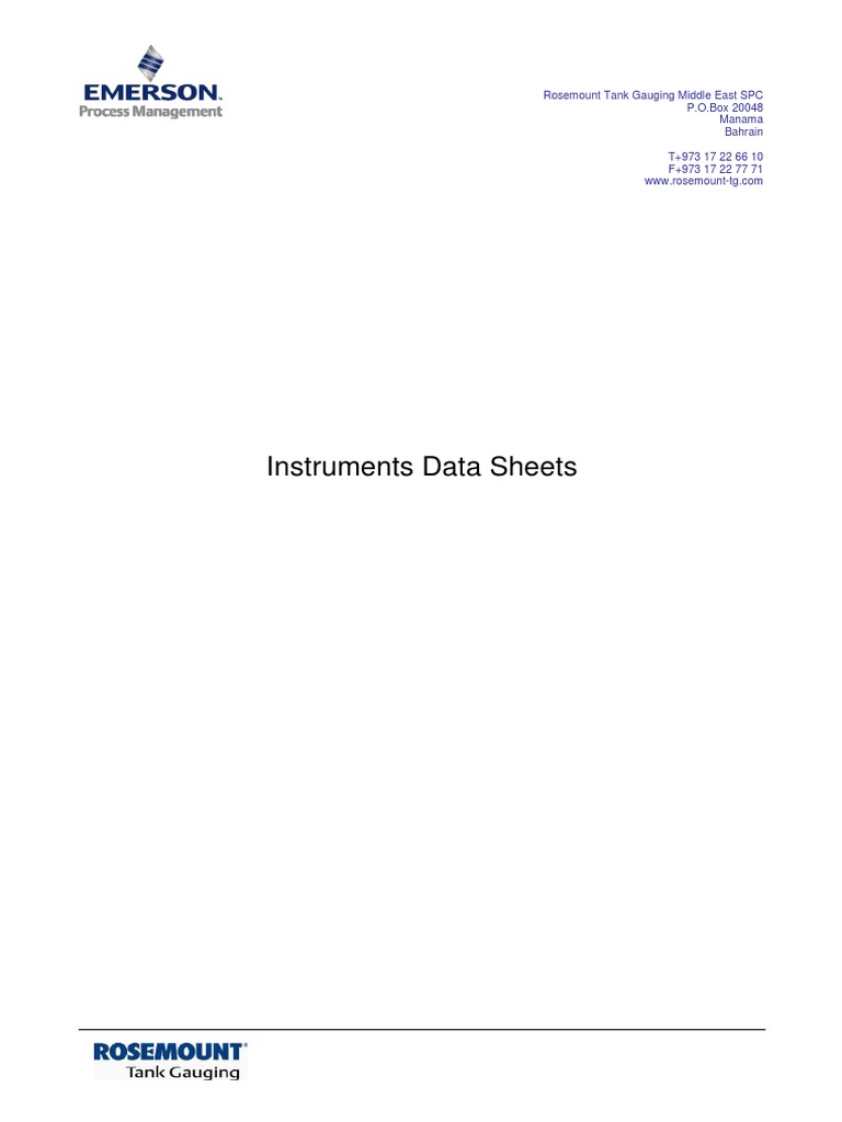 Instrument Data Sheet - Compressed | PDF | Electrical Connector ...