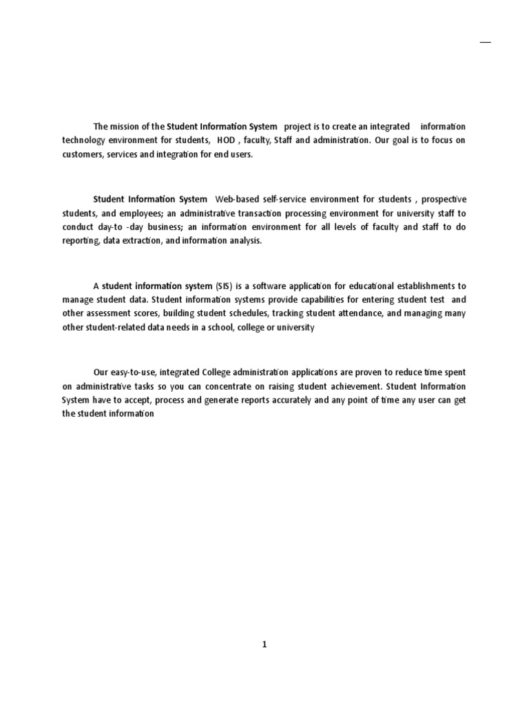Student Information System Overview | PDF | Software Development ...