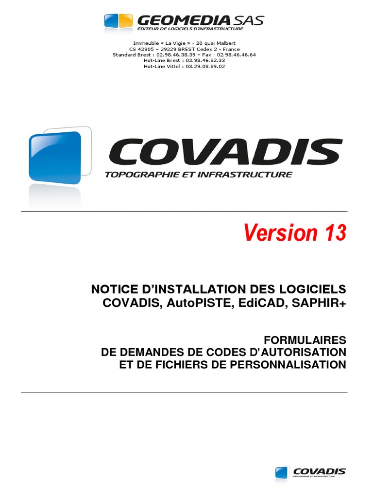 Installation de COVADIS v13 PDF | Download Free PDF | AutoCAD ...