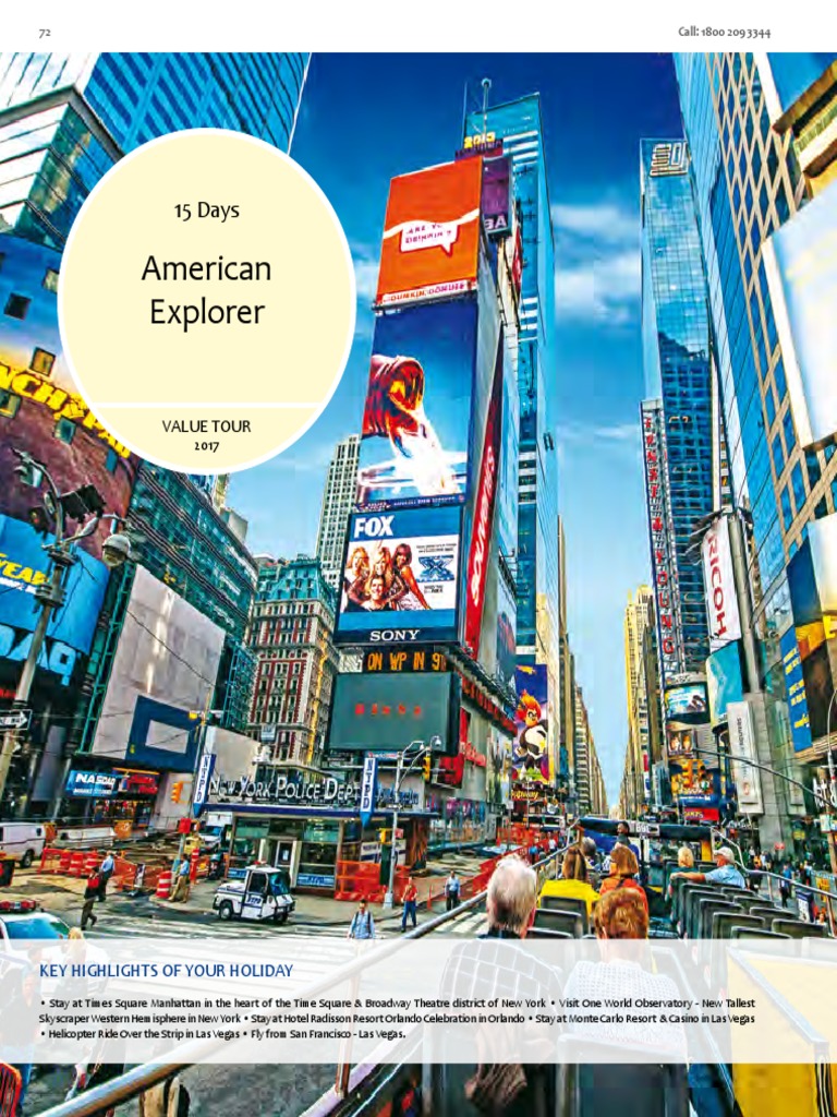 15 Days American Explorer | PDF | Leisure | Business