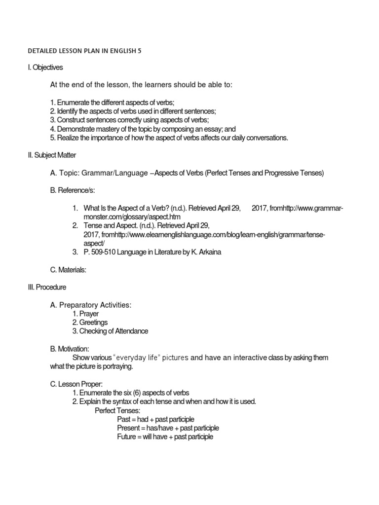 Detailed Lesson Plan in English 5 | PDF